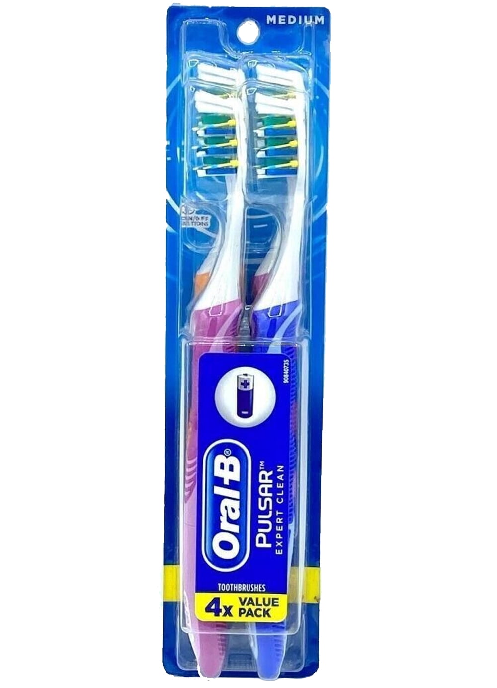 Oral-B Pulsar Pro Health Battery Electric Toothbrush, Medium, 4 Count ...