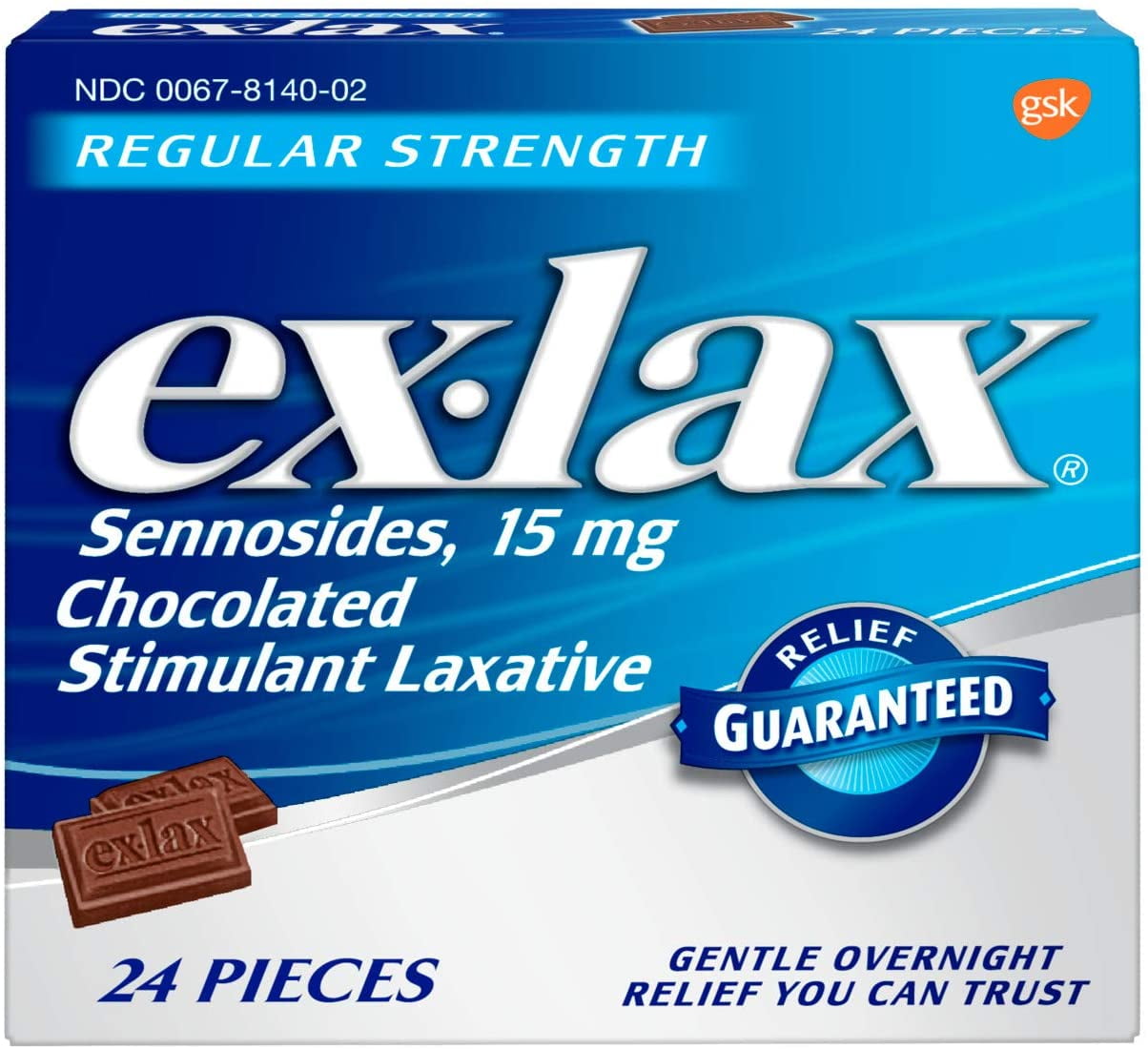 Ex-Lax Sennosides Chocolated Stimulant Laxative Regular 24 Pieces ...