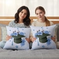 Blue Graduation Cap Pillow Covers Set of 2, Rose Flower Gradient ...