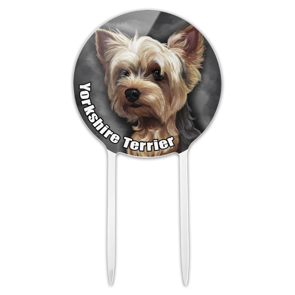Acrylic Yorkshire Terrier Yorkie Dog Pet Cake Topper Party Decoration ...