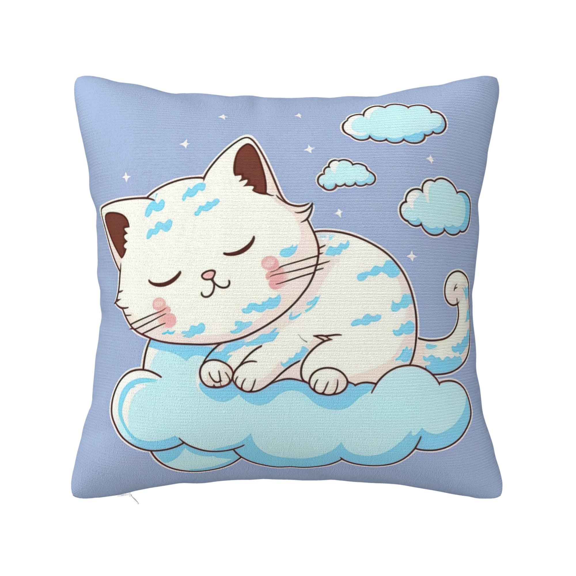 ZICANCN Cat Kitten Floating Clouds Decorative Throw Pillow Covers ...
