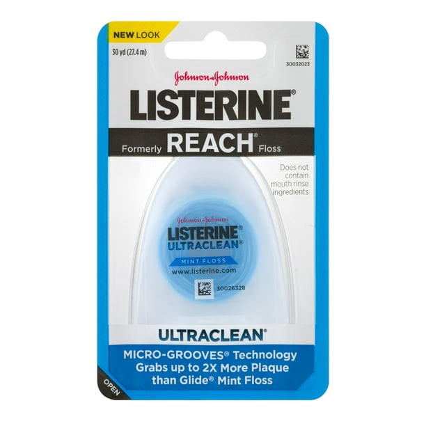 Listerine Ultraclean Mint Floss with Micro-Grooves Technology 30 YD ...