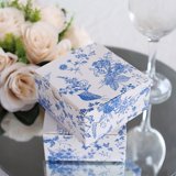 BalsaCircle 25 pcs Blue 4x4 in Floral Printed Square Gift Boxes Party ...