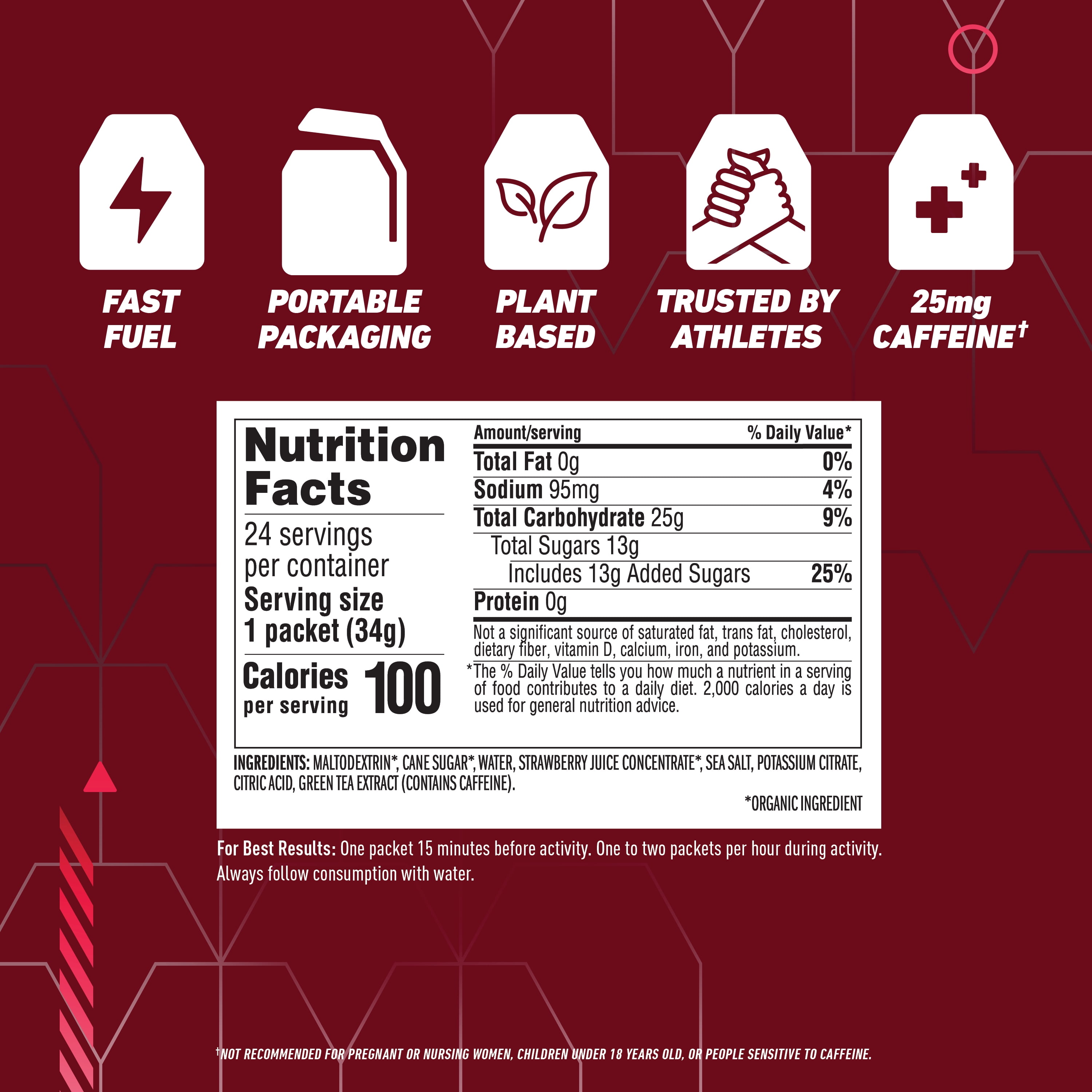 Clif Shot – Energy Gels – Strawberry Flavor – 25mg Caffeine – 1.2 Ounce ...