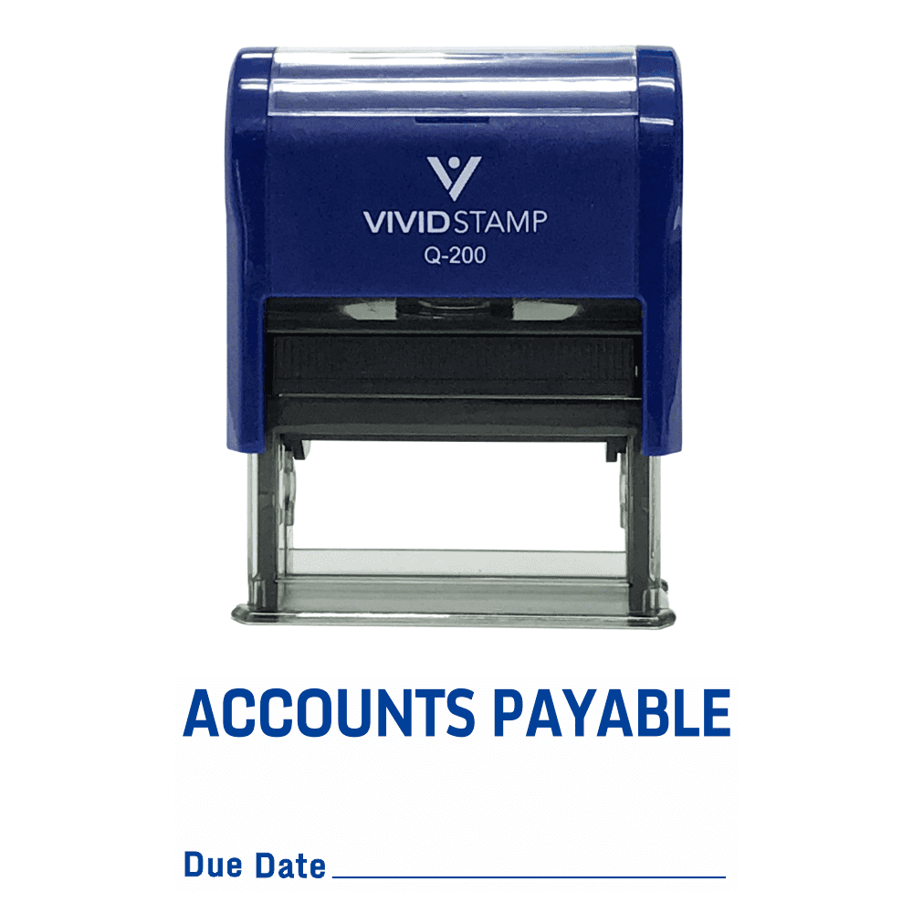 Accounts Payable Due Date Self Inking Rubber Stamp (Blue Ink) - Medium ...