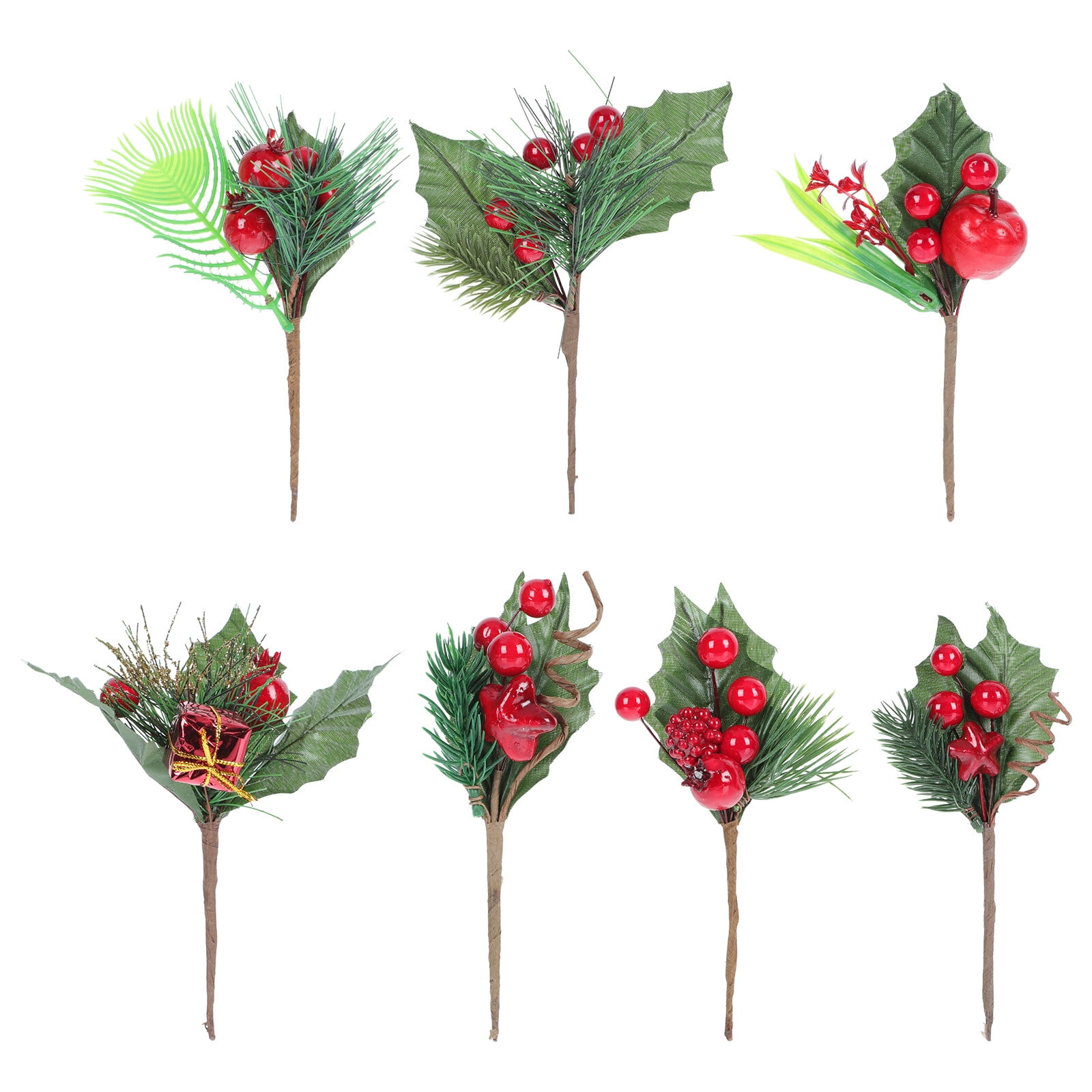 7 Pcs Simulation Berry Branch Ornament Plastic Berries Decor DIY ...
