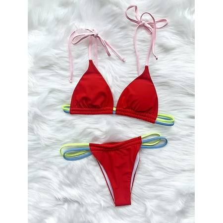 Swimwear Solid Color Sexy Micro Mini Bikini Set Women's Swimsuit New ...