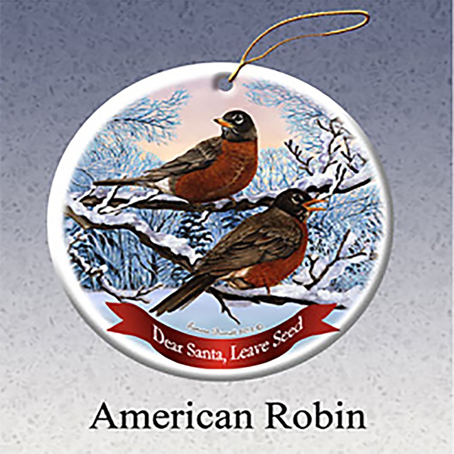 Holiday Pet Gifts Favorite American Robin Bird Porcelain Christmas Tree ...