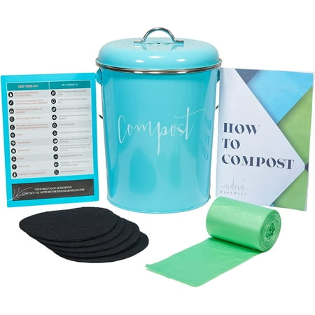 Kitchen Compost Bin: 1.3 Gallon Countertop Composter Indoor Composting ...