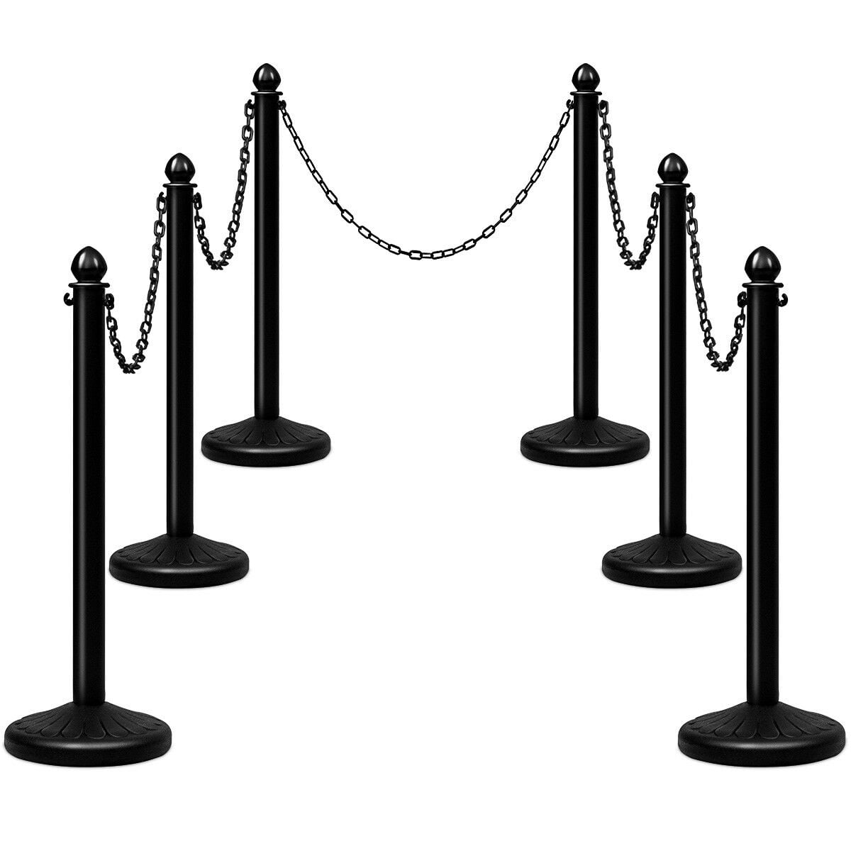 Giantex 6PCS Plastic Stanchion Set, Practical Crowd-Control Stanchion w ...
