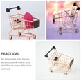 OUNONA Golden Iron Mini Shopping Cart for Decor with Realistic Details ...