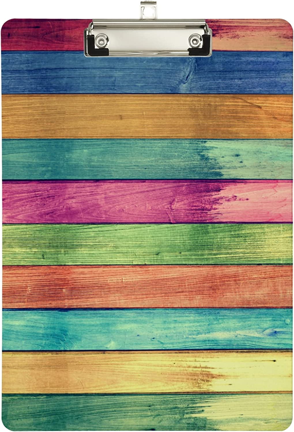 ZHANZZK Vintage Colorful Wood Background Clipboard Hardboard Wood ...