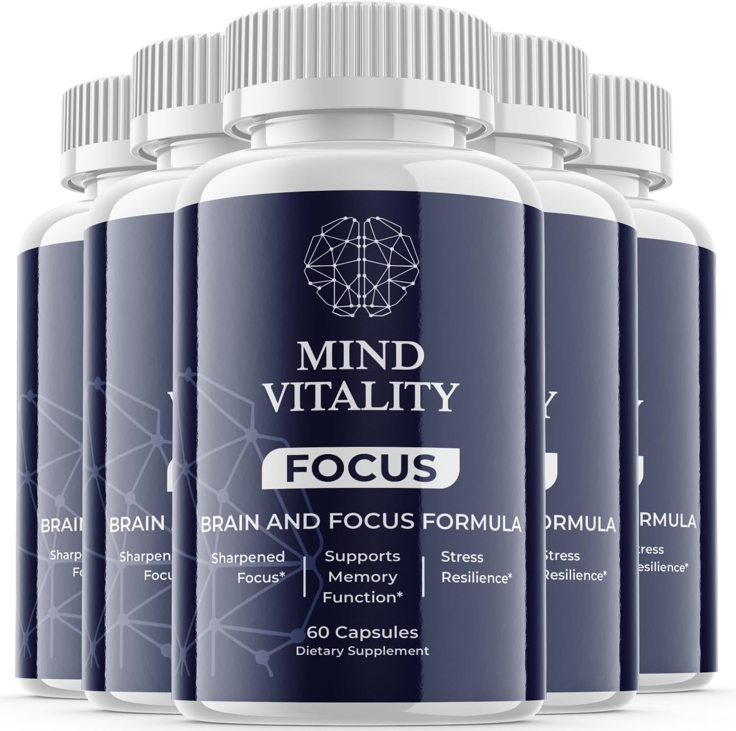 (5 Pack) Mind Vitality Focus - Dietary Supplement for Focus, Memory ...