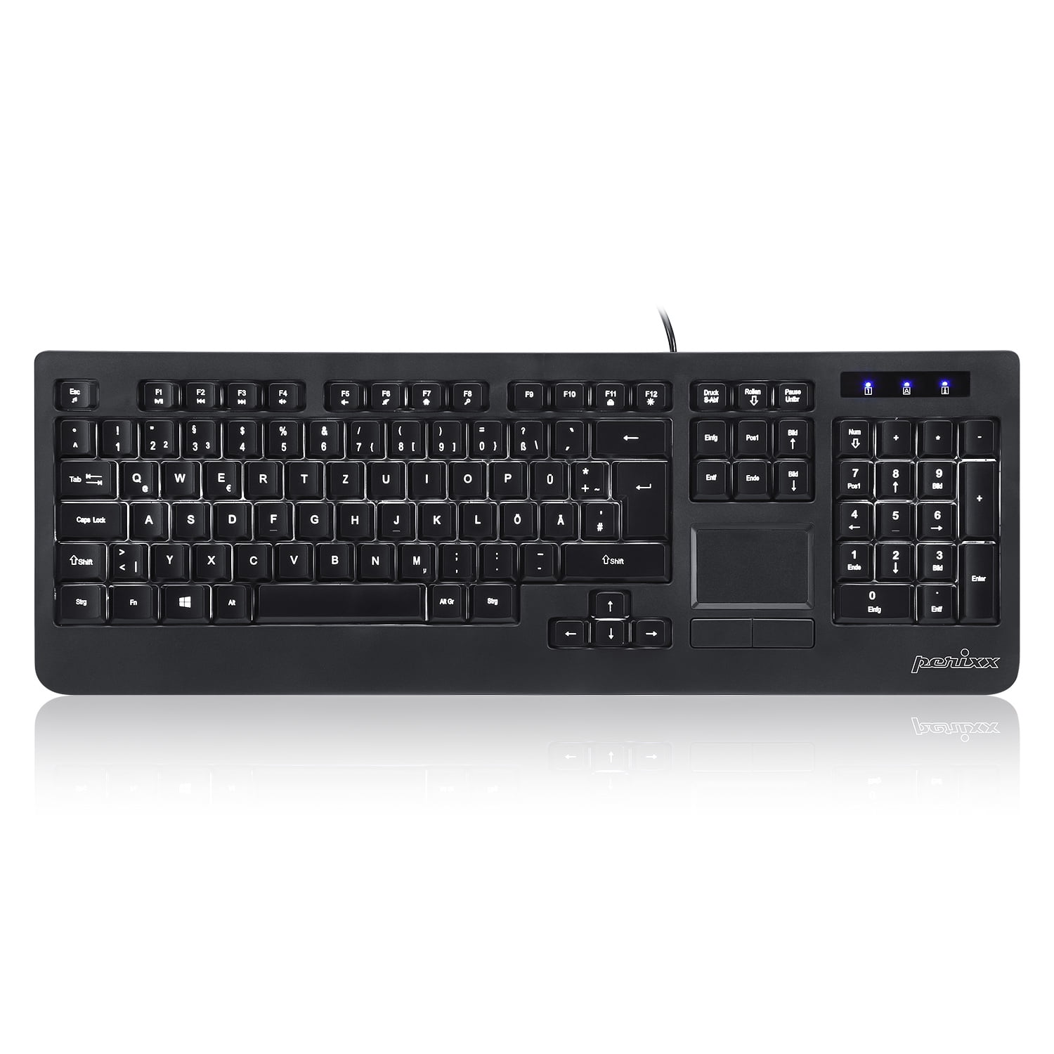Perixx Periboard-313 Wired USB Backlit Computer Keyboard With Touchpad ...