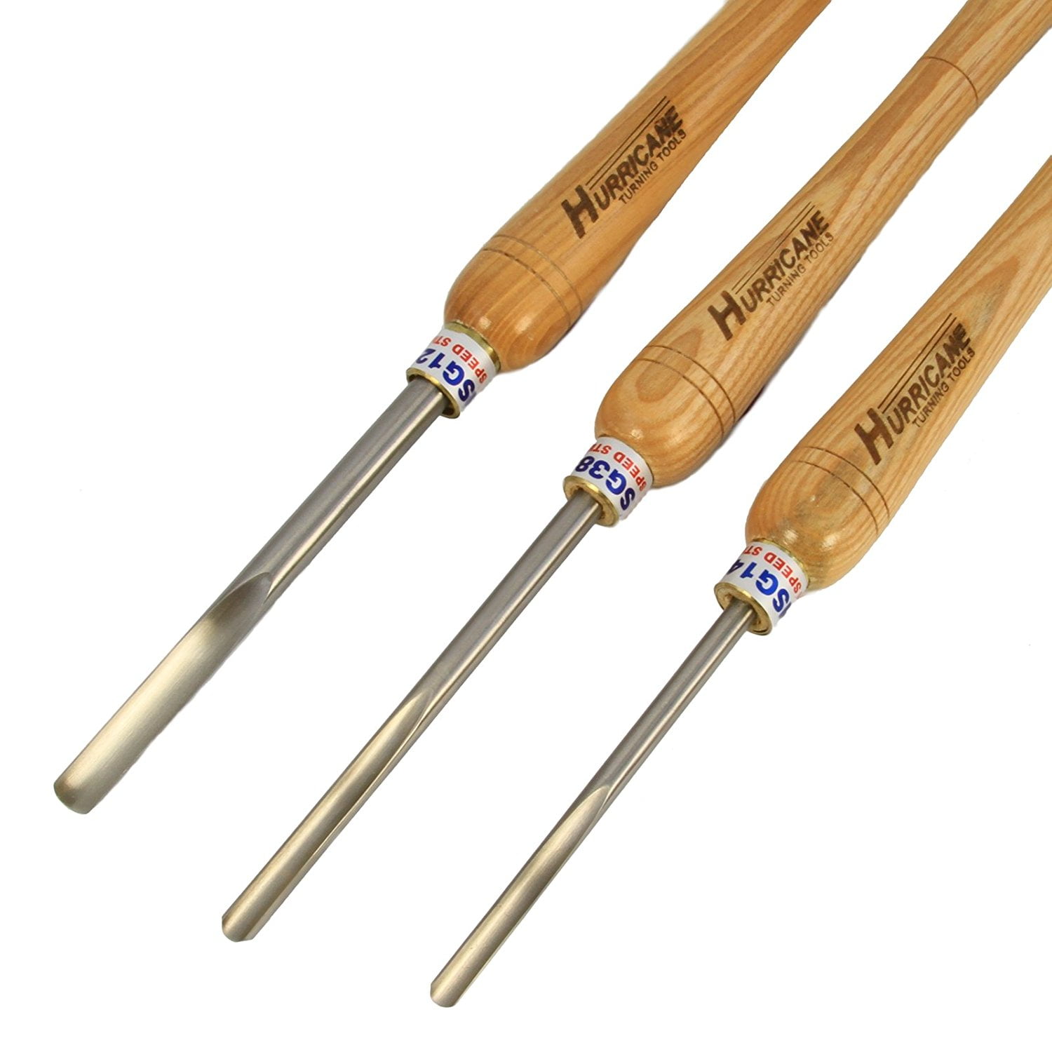 Hurricane Turning Tools, Woodturning Three Piece Spindle Gouge Set, 1/4 ...