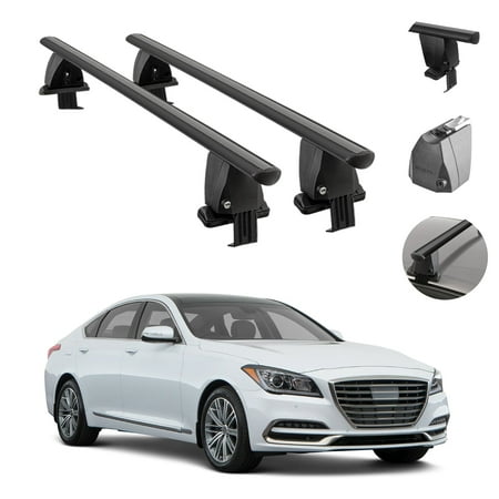 Fits Genesis G80 2017-2022 Smooth Roof Rack Cross Bar Carrier Rail Alu ...