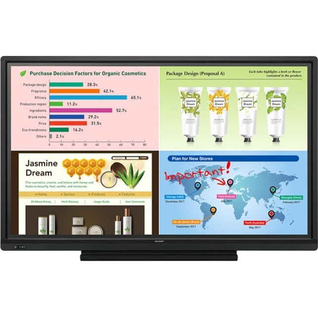 Sharp AQUOS BOARD PNL603W 60.1" LCD Touchscreen Monitor, 16:9, 6 ms GTG ...