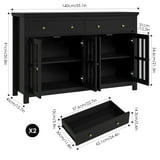 Homfa Long Wooden Free-standing Accent Kitchen Buffet Sideboard ...