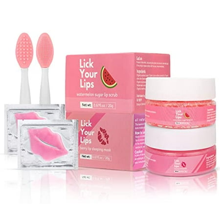Lip Care Kit Gift Set-4 in 1 Lip Therapy Set with Lip Sleeping Mask Lip ...