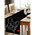 Burlap Table Runner 70 Inches Long, French Bulldog Red Love Heart on ...
