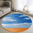 3ft Round Rug Blue Sky Area Rugs for Living Room Bedroom Washable Non ...