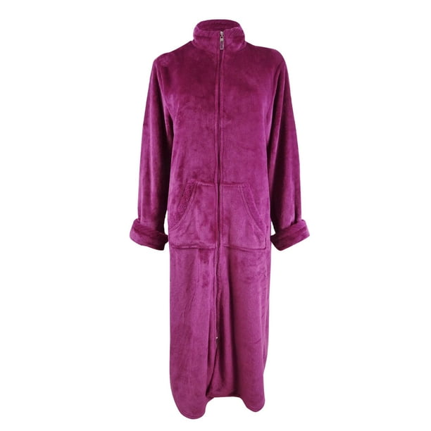 Miss Elaine Women's Fleece Long Zipper Robe - Walmart.com