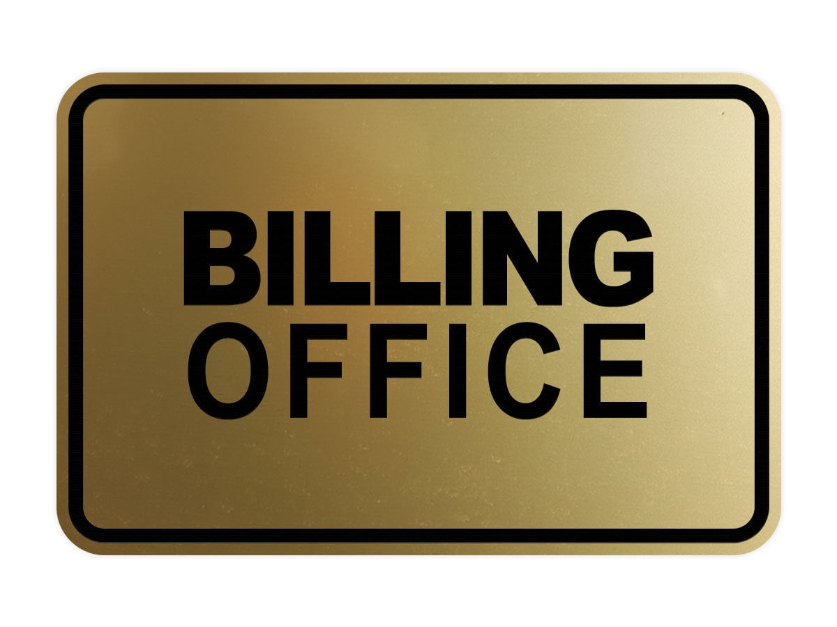 Signs ByLITA Classic Framed Billing Office Sign (Brushed Gold) - Large ...