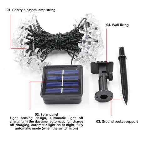 destyer Solar Flower String Lamp IP65 Waterproof Wedding Dining Pathway ...
