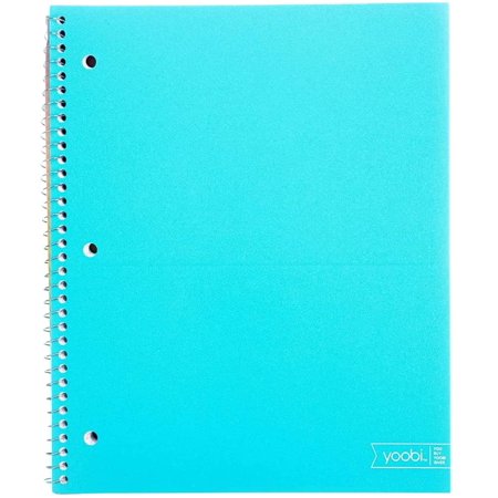 Spiral Notebook 1 Subject College Ruled by Yoobi 2 Pack Blue | Walmart ...