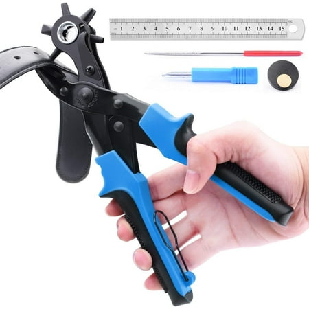 YDJKET Hole Punch Pliers Wheel Punch Leather Punch Plates and Ruler ...