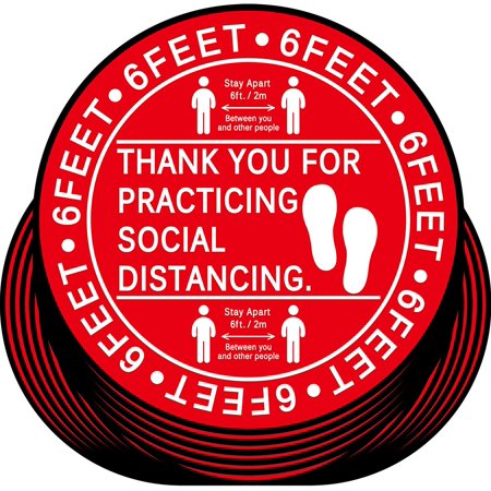30 Pieces Social Distancing Floor Decal Stickers 6 Feet Distance Floor ...
