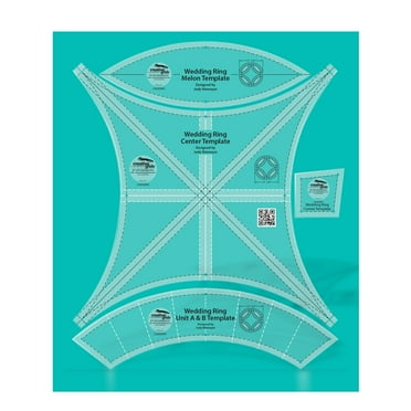 CutRite Double Wedding Ring Quilting Template with Slit'N Sew Method ...