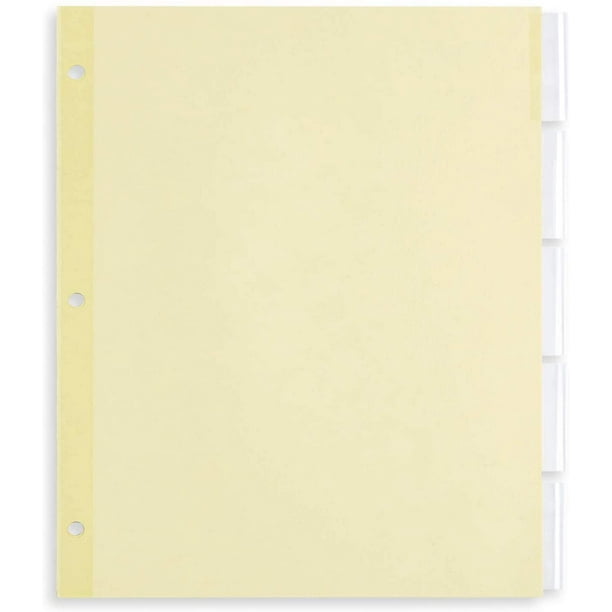 Blue Summit Supplies 5-Tab Binder Dividers, Manila Paper with ...