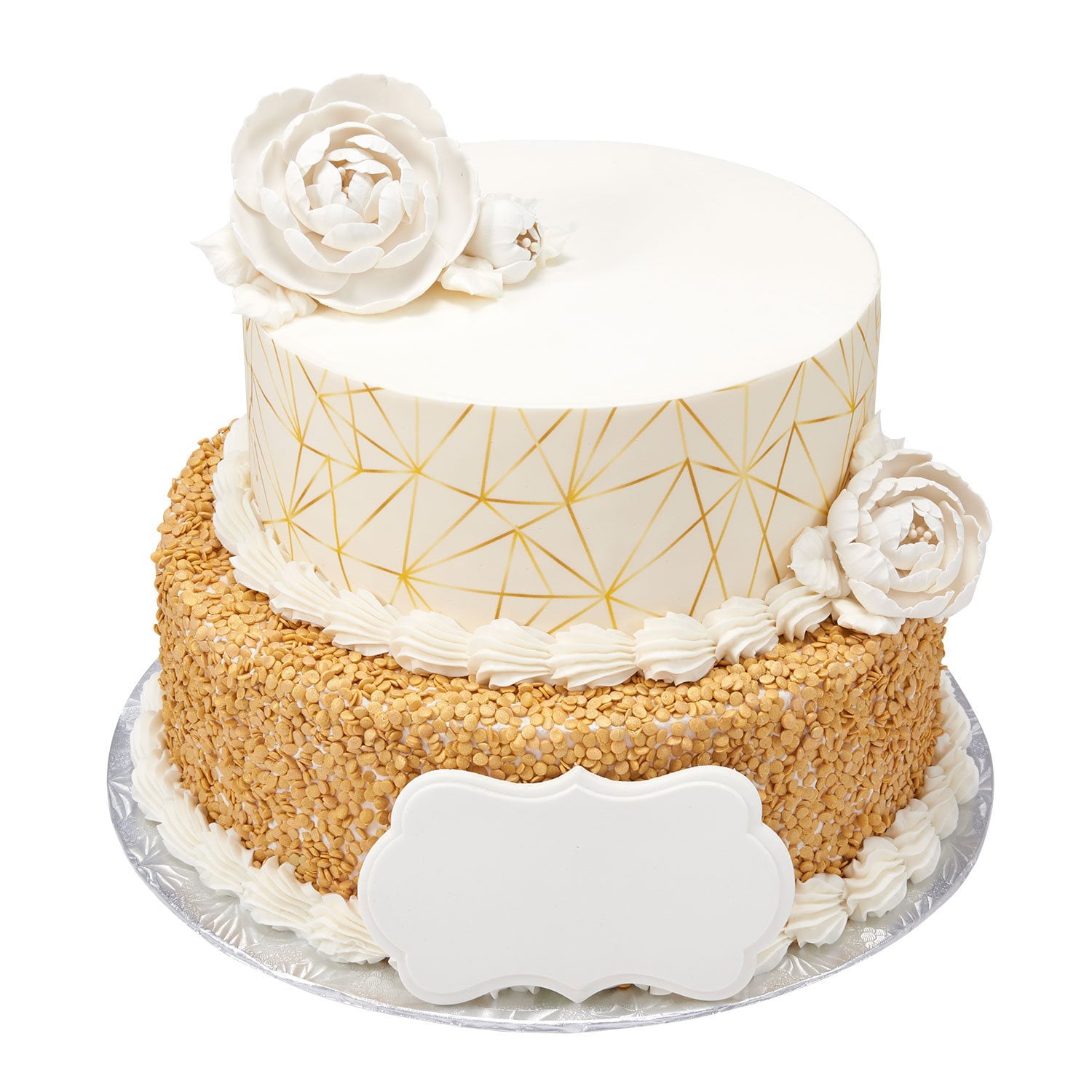 Shimmering Elegance Two-Tier Cake, Gold - Samsclub.com