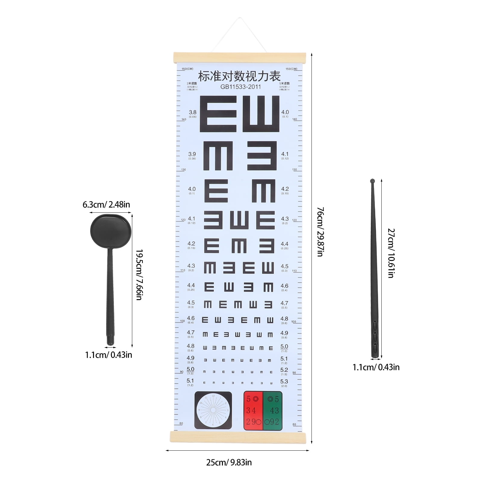 1 Set Test Portable Eye Chart Eye Tester Eye Charts Eye Exam Tool Eye ...