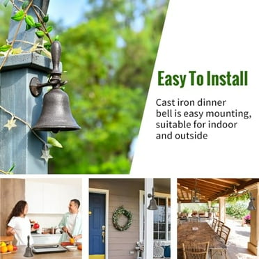 Menolana Cast Iron Door Bell Welcome Sign Outdoor Dinner Bell for Yard ...