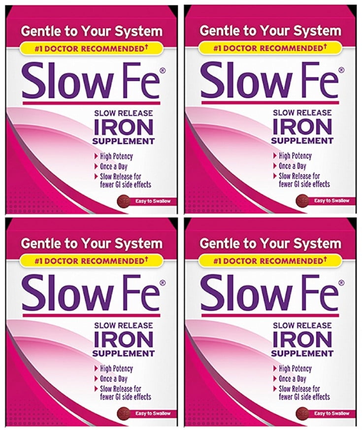 Slow Fe Slow Release Iron, Tablets 30 ea (Pack of 4) - Walmart.com