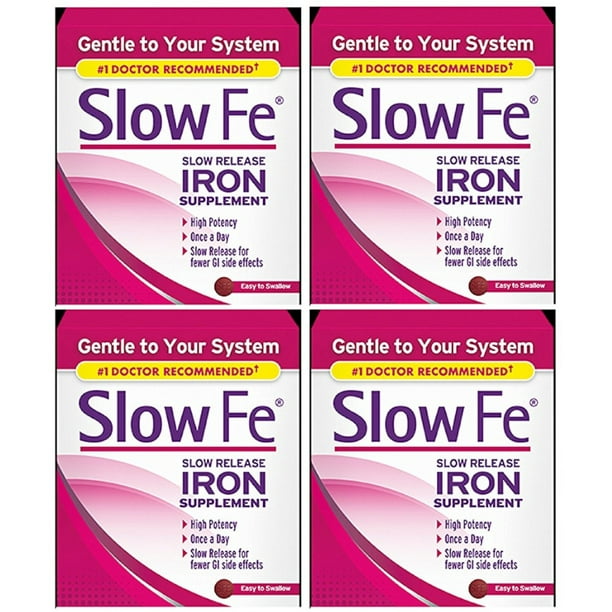 Slow Fe Slow Release Iron, Tablets 30 ea (Pack of 4) - Walmart.com
