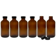 Nevlers 8 oz Boston Round Amber Glass Bottles (Set of 12) | Includes ...