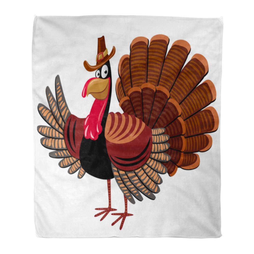 SIDONKU Flannel Throw Blanket Bird Thanksgiving Turkey Cute Pets Autumn ...