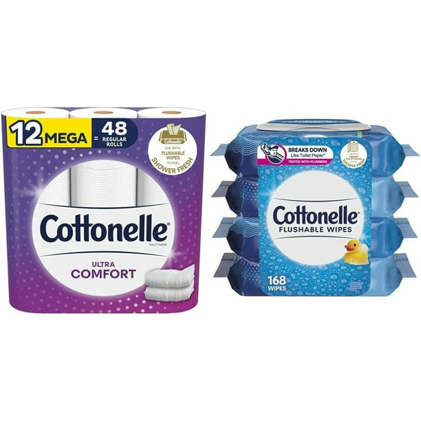 Ultra Comfort Toilet Paper, Strong Bath Tissue, 12 Mega Rolls (Equals ...
