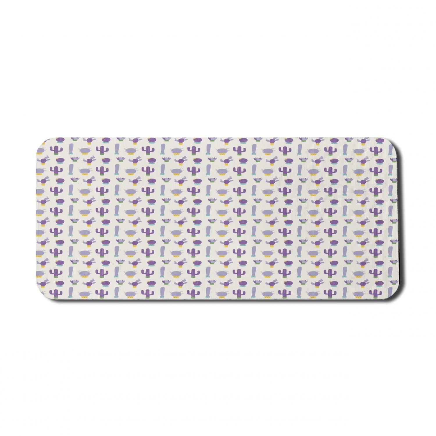Cartoon Computer Mouse Pad, Purple Smiling Cactus Face Drawings Slender ...
