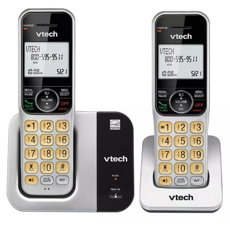 VTech 2-Handset DECT 6.0 Expandable Cordless Phone with Call Block ...