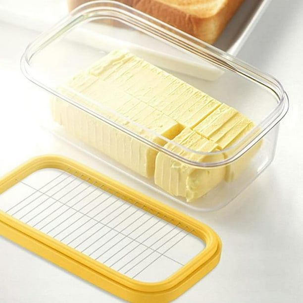 Butter Keeper with Lid Cutter Slicer, Butter Dish Sealing Silicone Lid ...