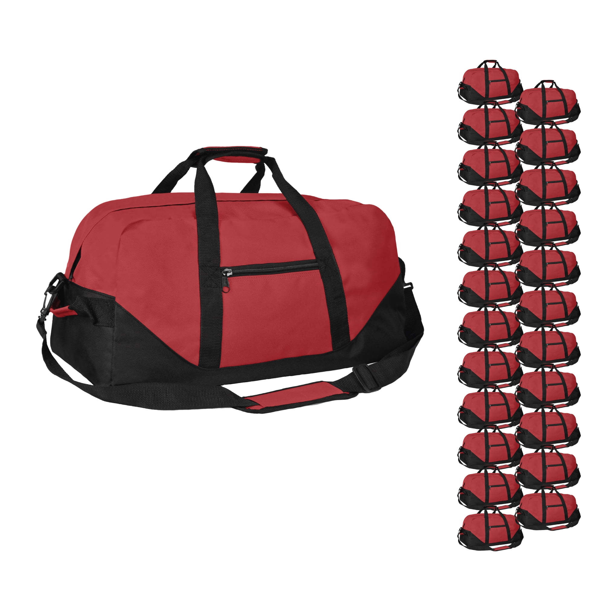 DALIX 21" Large Duffle Bag with Adjustable Strap in Red 24 Pack ...