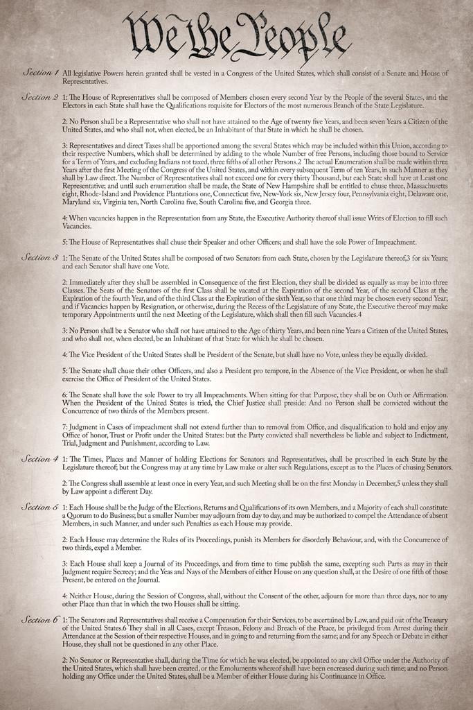 Constitution of The United States America Historical Document ...