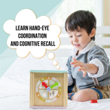 Leo & Friends Kid Problem Solving Toy Wooden Activity Cube for Toddlers ...