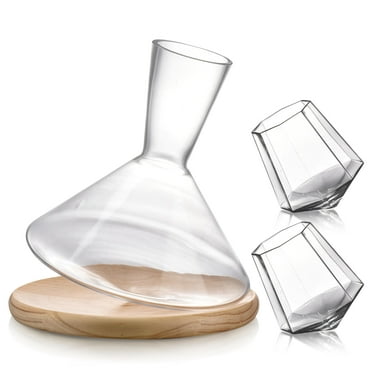 Annvchi 15pcs Mini Wine Decanter 8.5oz Glasses Small Glass Carafe Set ...