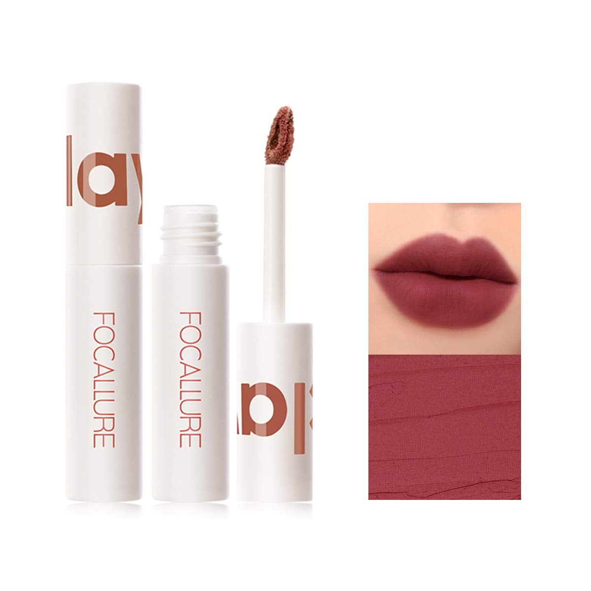 FOCALLURE Velvet Matte Liquid Lipstick, High Pigmented Lip Stain for Cheeks and Lips Tint, Hot ...