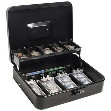 Vaultz VZ00308 Locking Cash Box, Bill and Coin Tray, Combination Lock ...